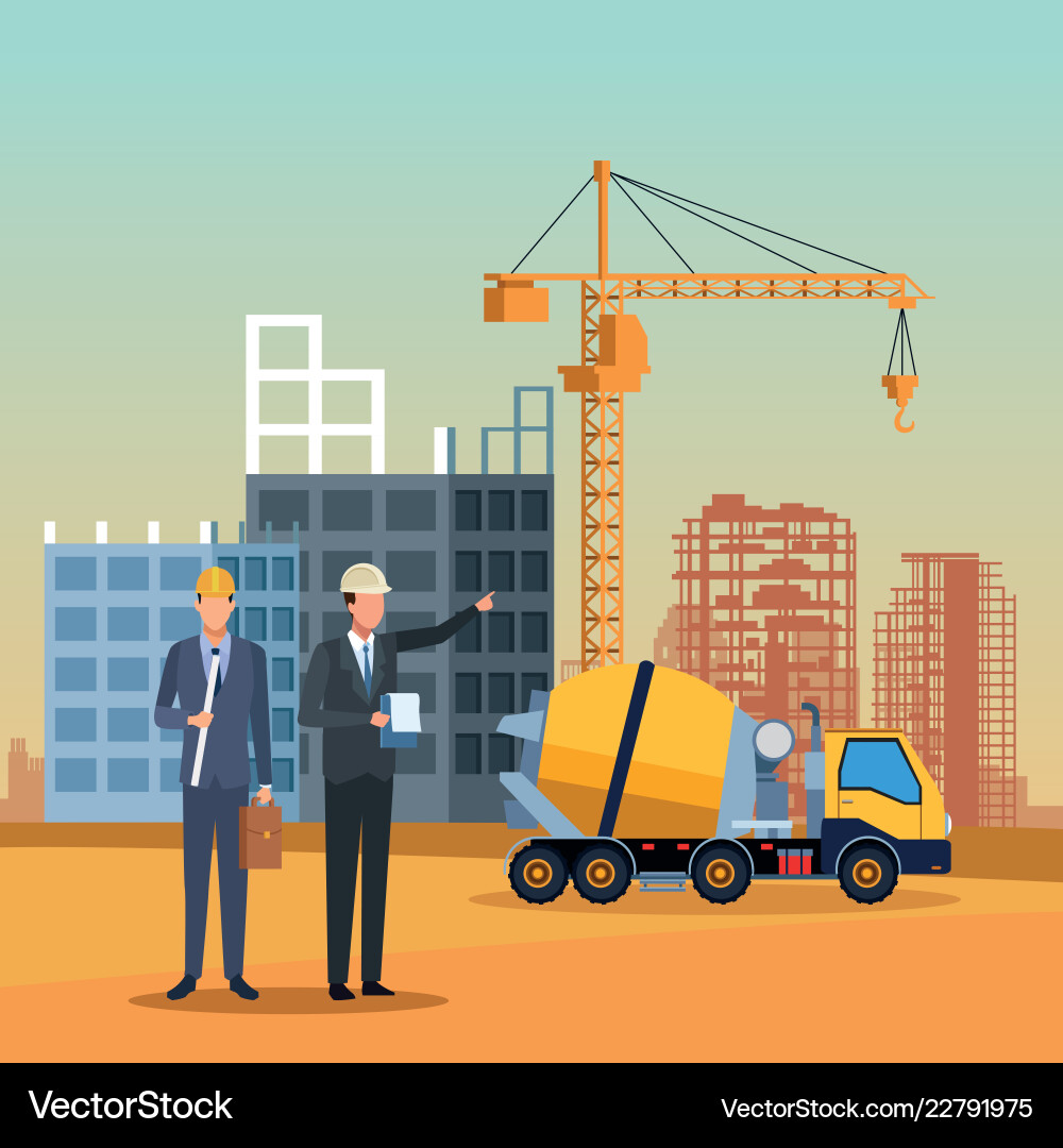 Construction engineer cartoon Royalty Free Vector Image