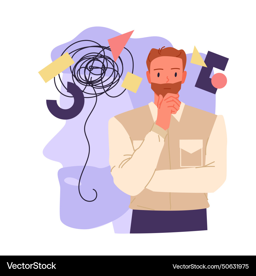 Creative vision of problem psychology thinking Vector Image