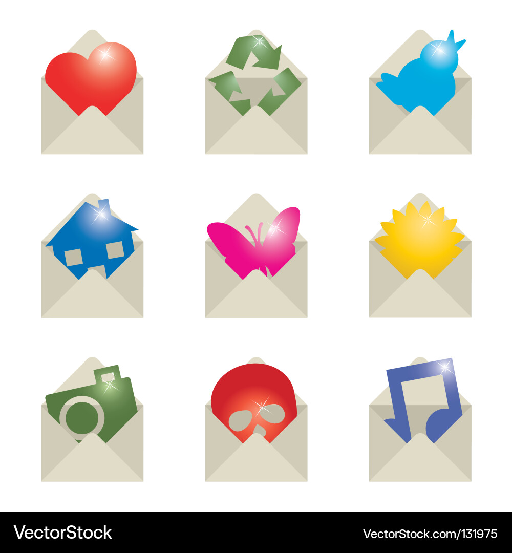 Envelope icons Royalty Free Vector Image - VectorStock