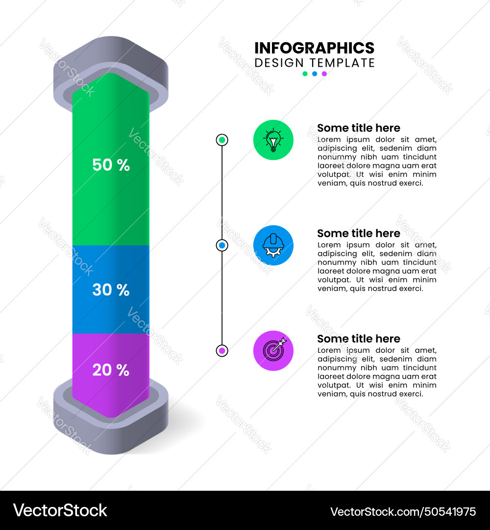 Infographic template editable column Royalty Free Vector
