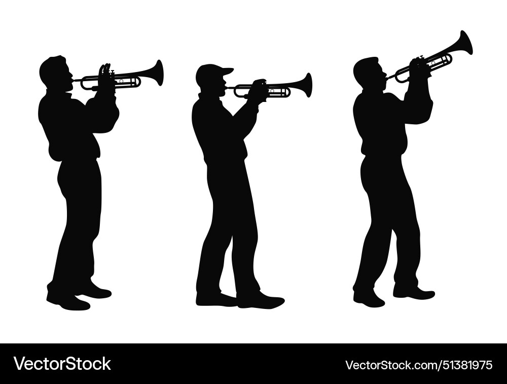 Man with trumpet trumpeter musician plays Vector Image