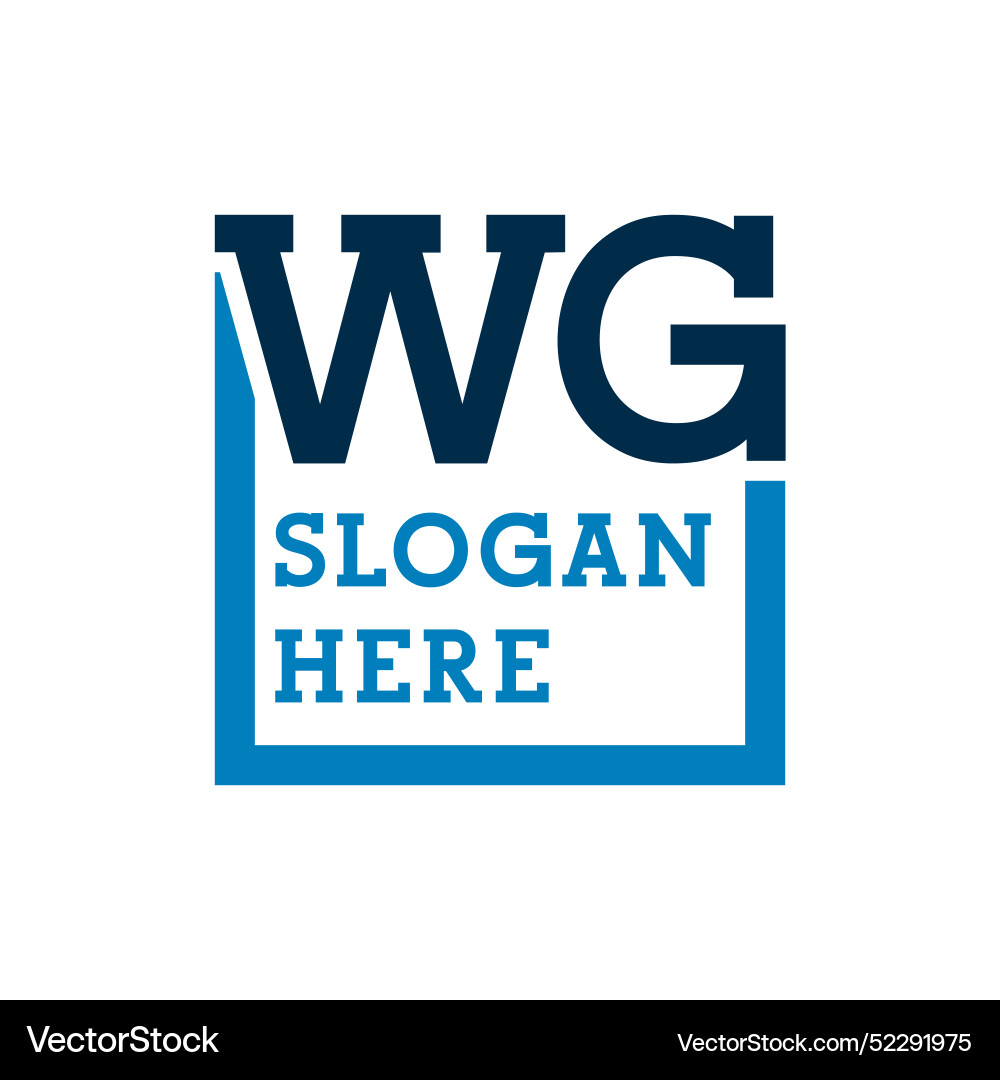 Minimal initials logo letters w and g wg initial Vector Image