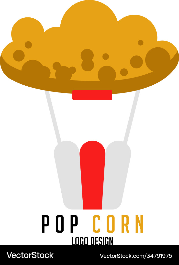 Pop corn logo design modern Royalty Free Vector Image