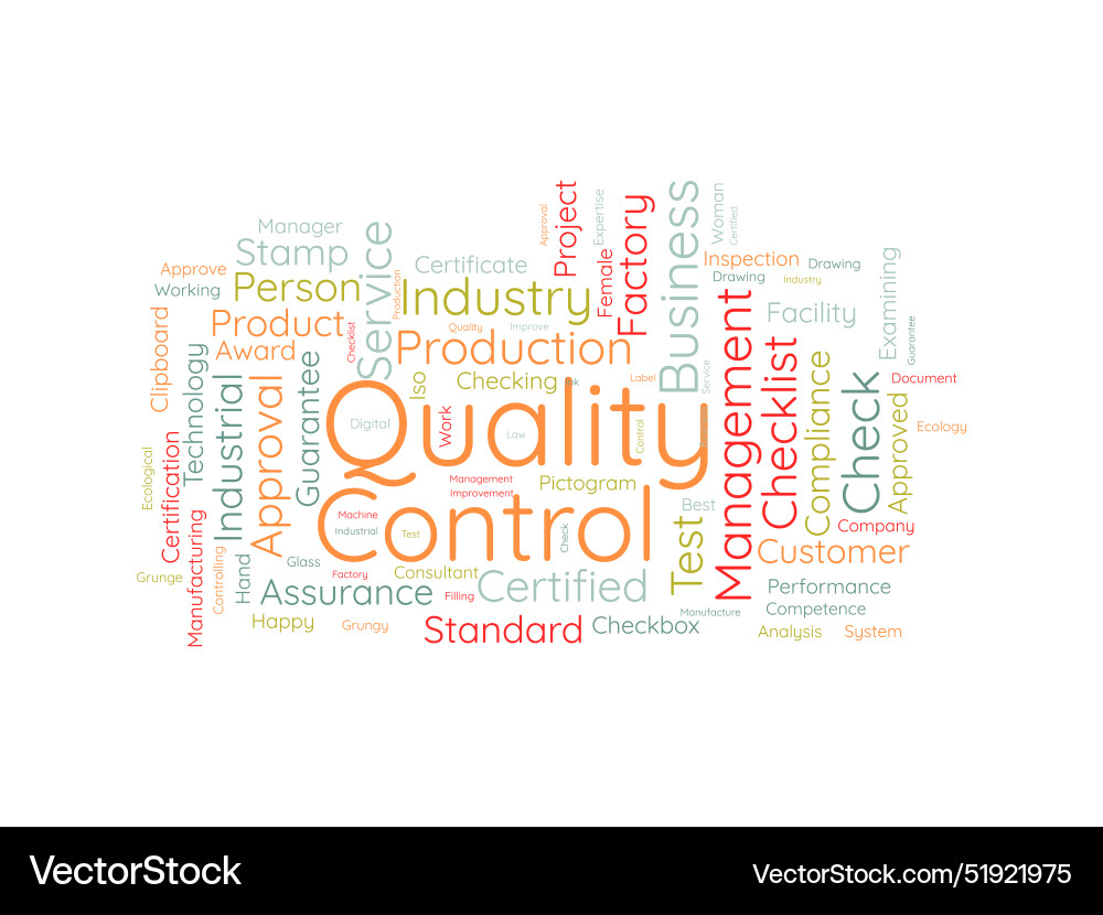 Quality control wordcloud template business Vector Image