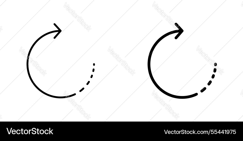 Rotate right icon symbol collection on white Vector Image