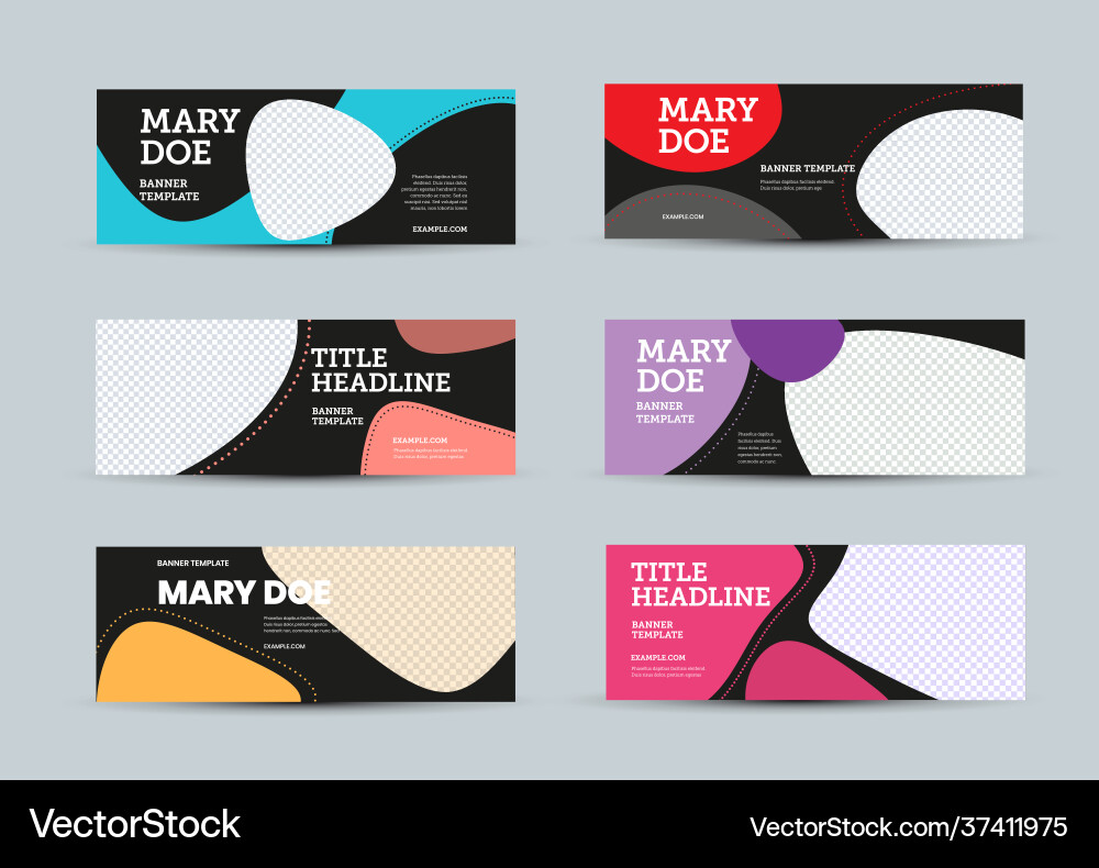 Set banners template with abstract color Vector Image