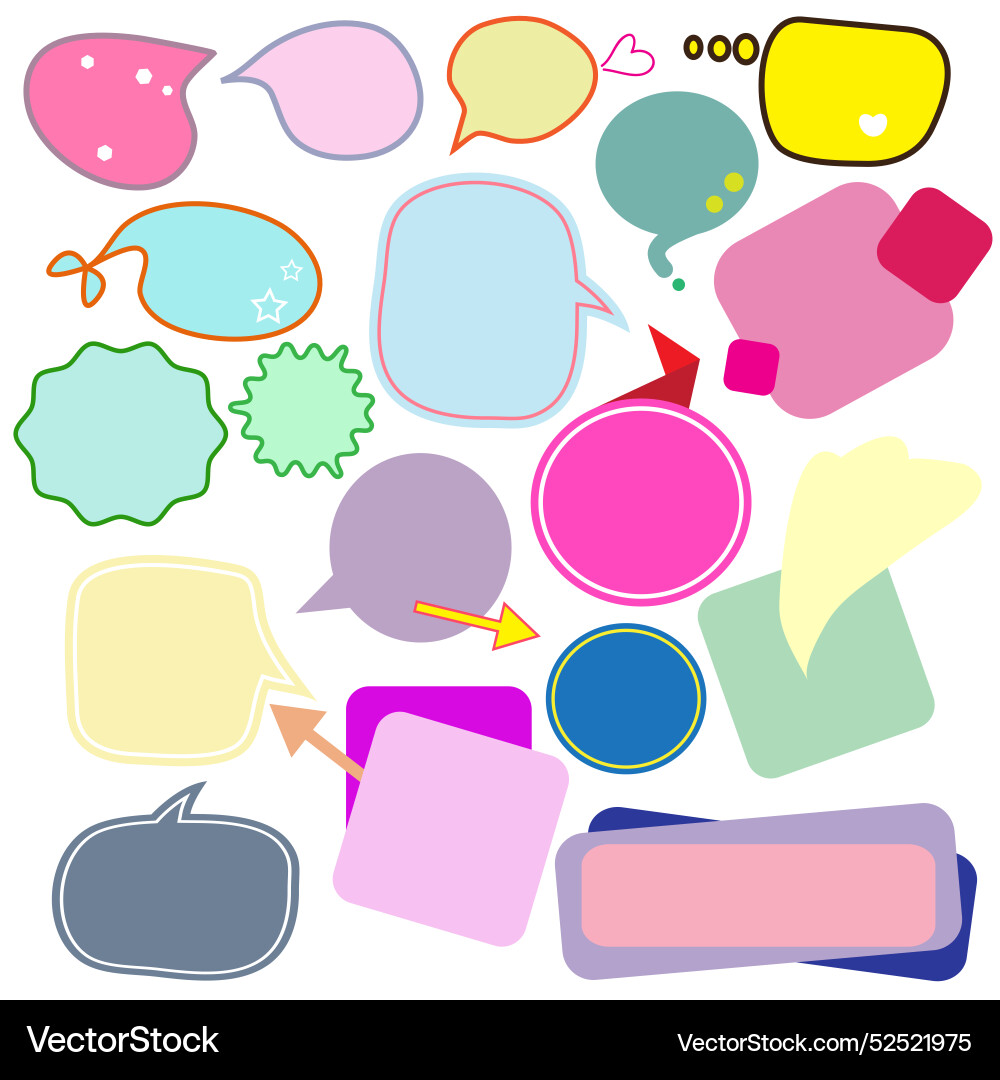 Set of cartoon speech bubbles Royalty Free Vector Image