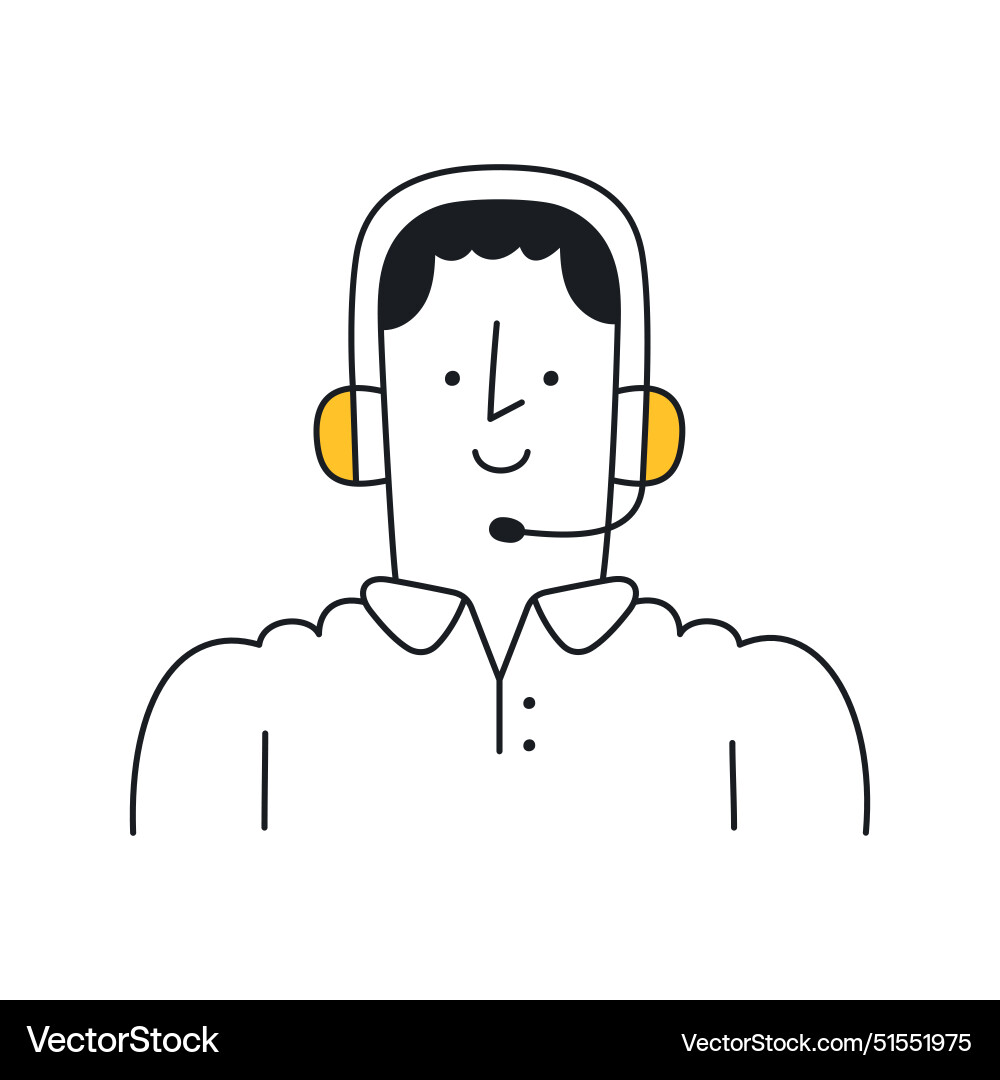 Smiling customer service specialist - editable Vector Image