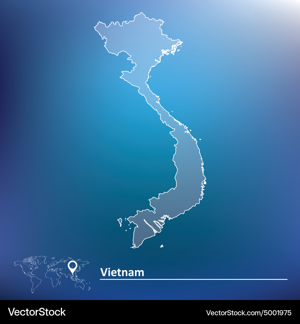 Vietnam Map Outline Royalty Free Vector Image - VectorStock