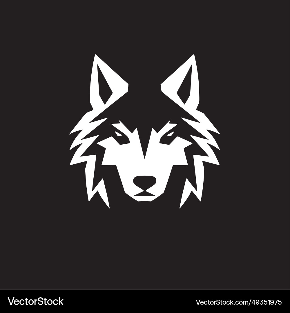 Wolf - minimalist and flat logo Royalty Free Vector Image