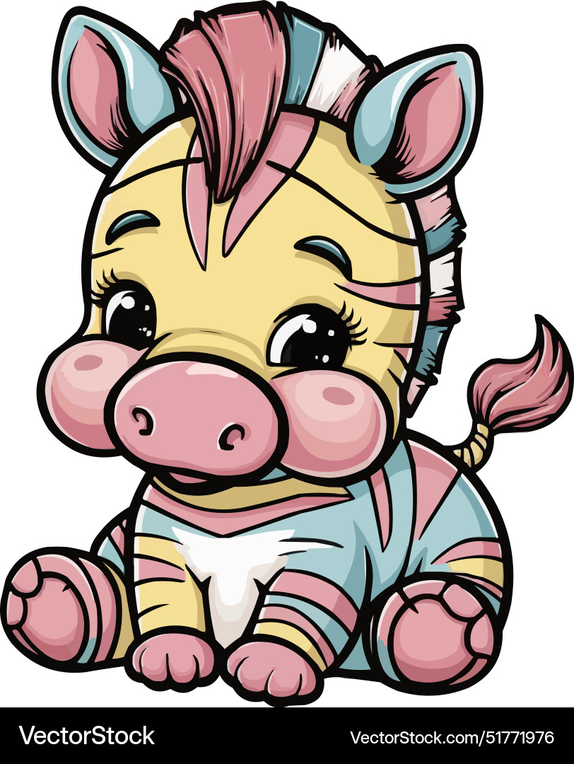 A baby zebra Royalty Free Vector Image - VectorStock