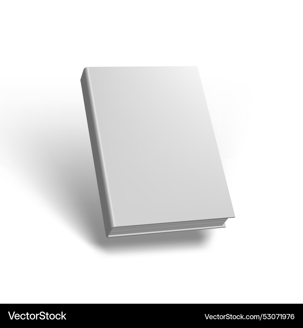 Blank white book cover with shadows for branding Vector Image