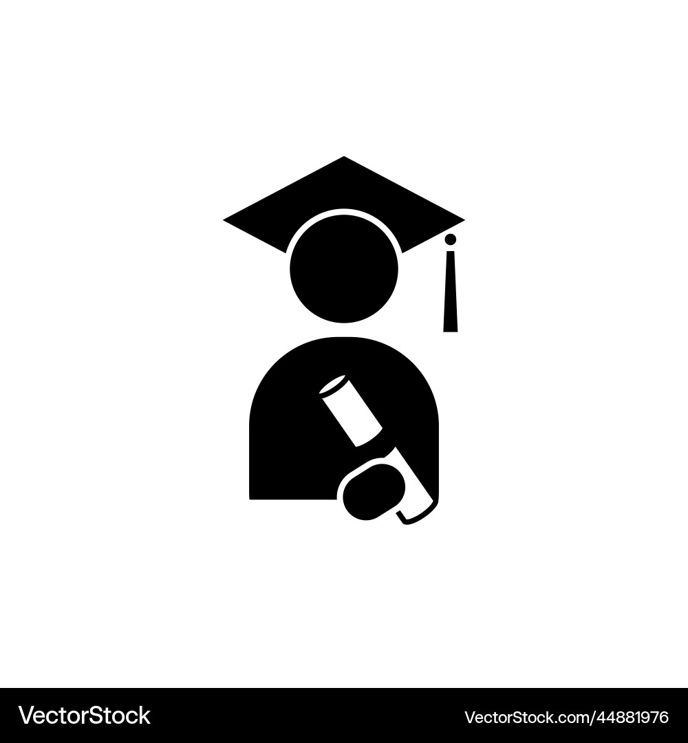 Graduate student character wearing graduation cap Vector Image