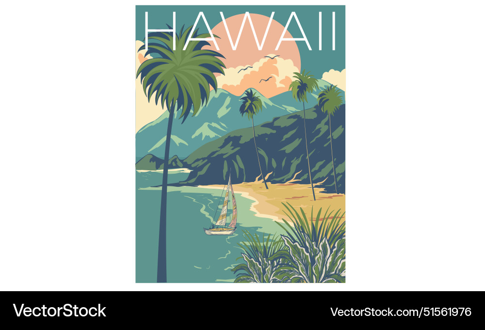 Hawaii graphic print design Royalty Free Vector Image