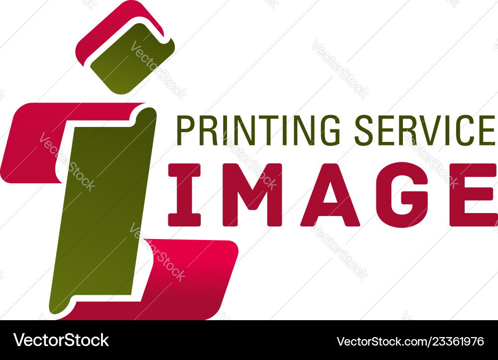 I letter icon for printing service Royalty Free Vector Image