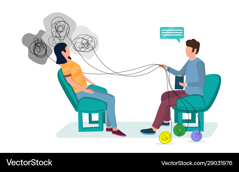 Individual therapy concept for web banner Vector Image