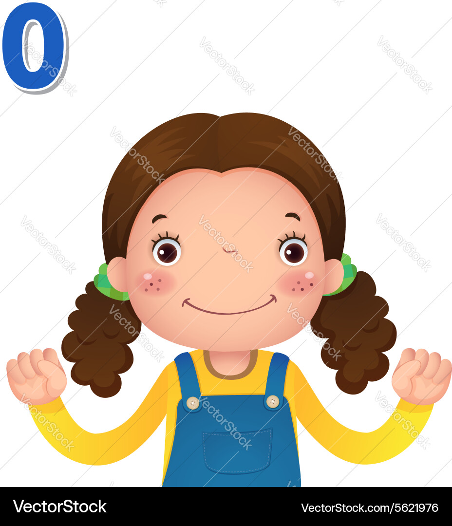 Learn number and counting with kids hand showing Vector Image
