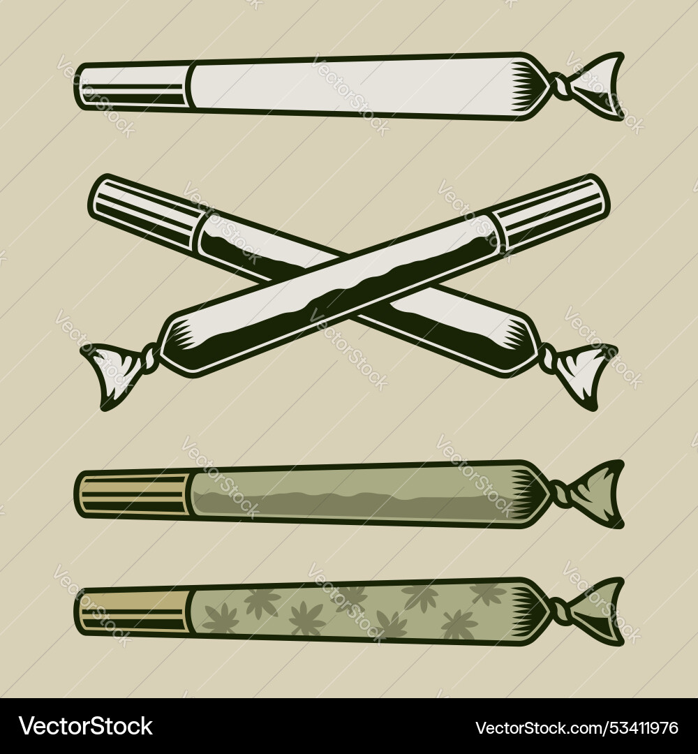 Marijuana rolled joints or cigarette with drug Vector Image