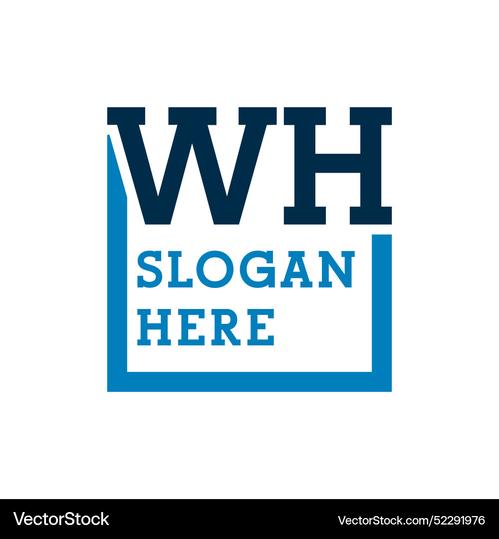 Minimal initials logo letters w and h wh initial Vector Image