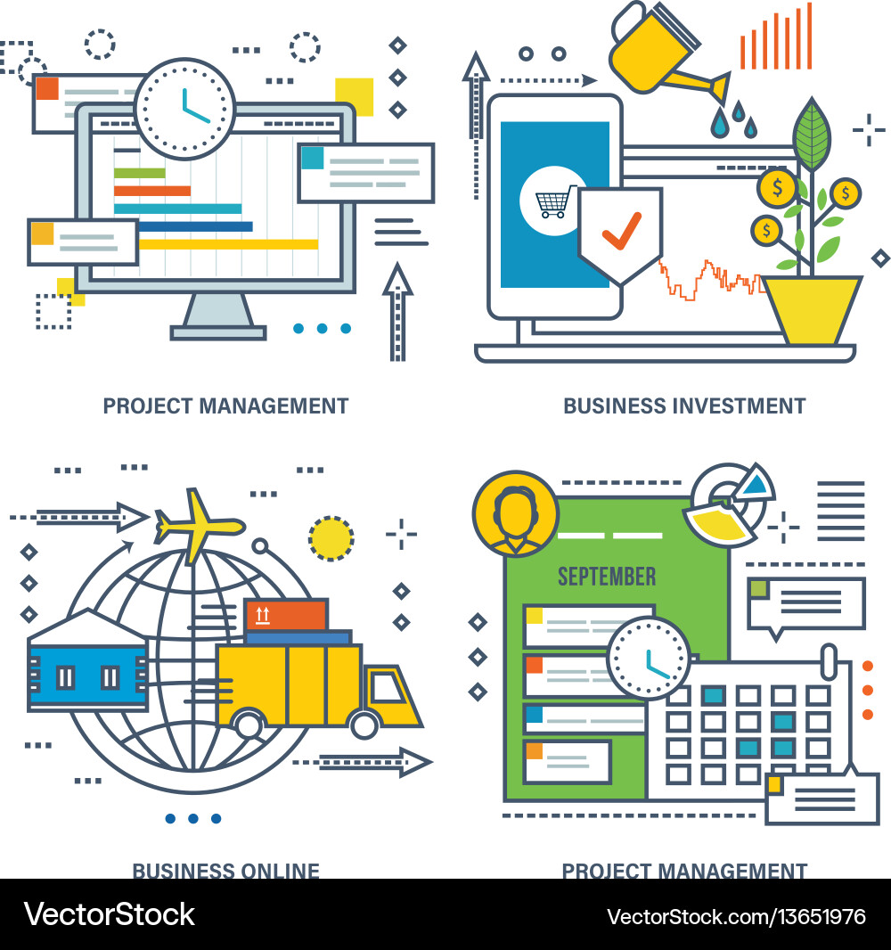 Project management business investment Royalty Free Vector