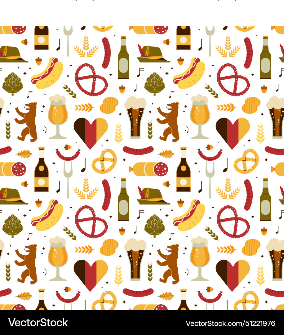Travel germany beer festival seamless pattern Vector Image