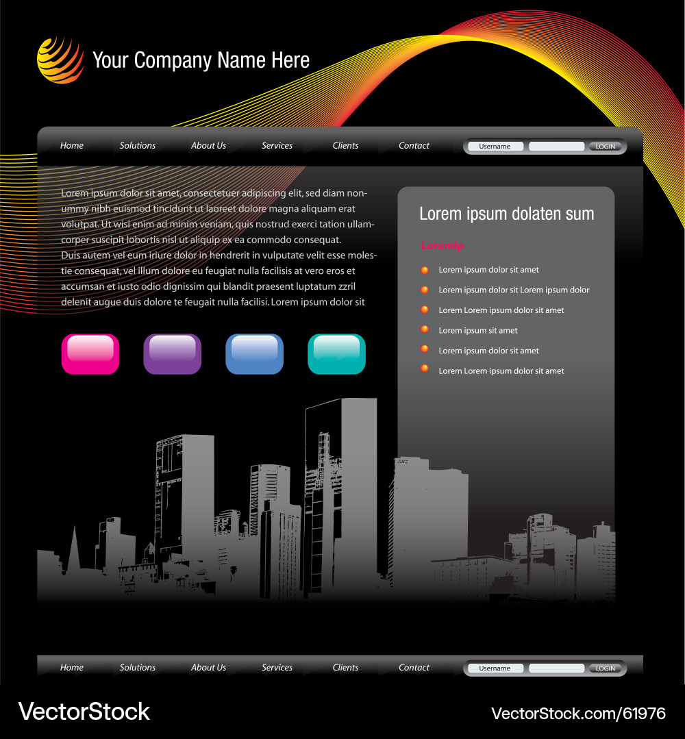 Web template Royalty Free Vector Image - VectorStock