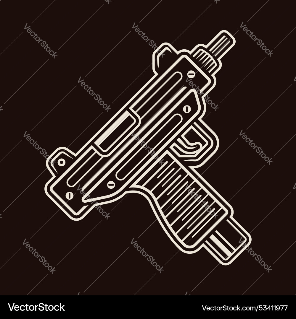 Automatic gun weapon Royalty Free Vector Image