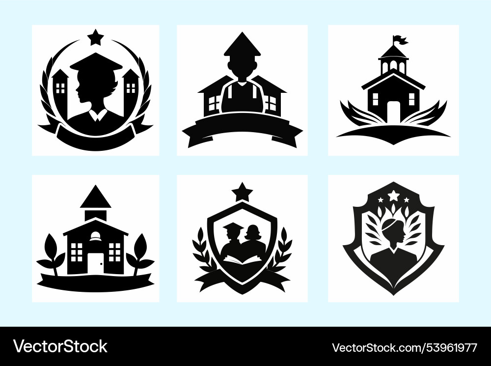 Back to school with simple logo Royalty Free Vector Image
