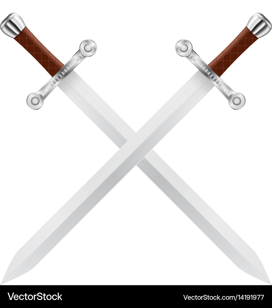 Crossed swords Royalty Free Vector Image - VectorStock