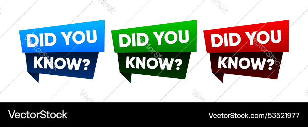 Did you know question banner a quiz Royalty Free Vector