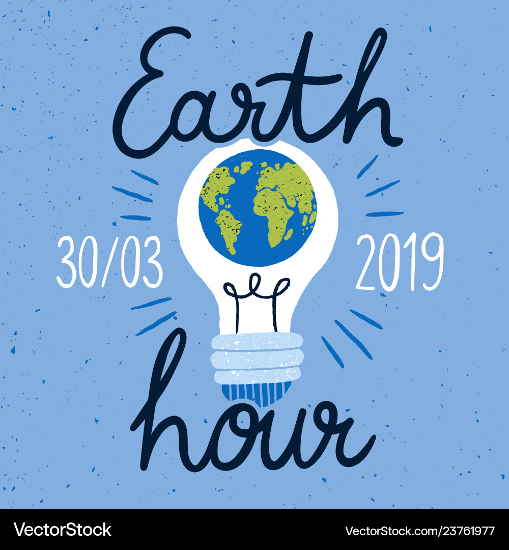 Earth hour campaign banner with planet inside Vector Image