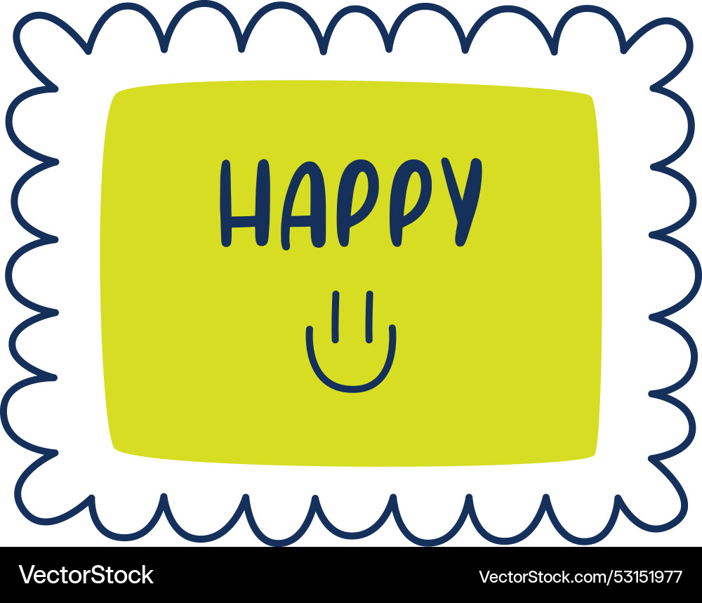 Happy diary sticker Royalty Free Vector Image - VectorStock