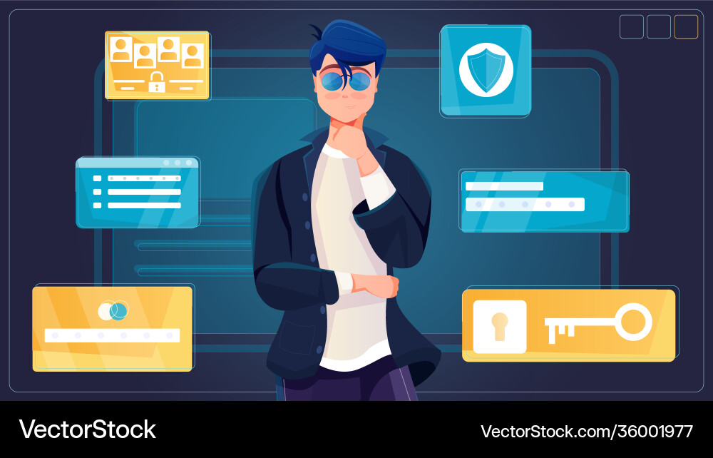 Personal information flat background Royalty Free Vector