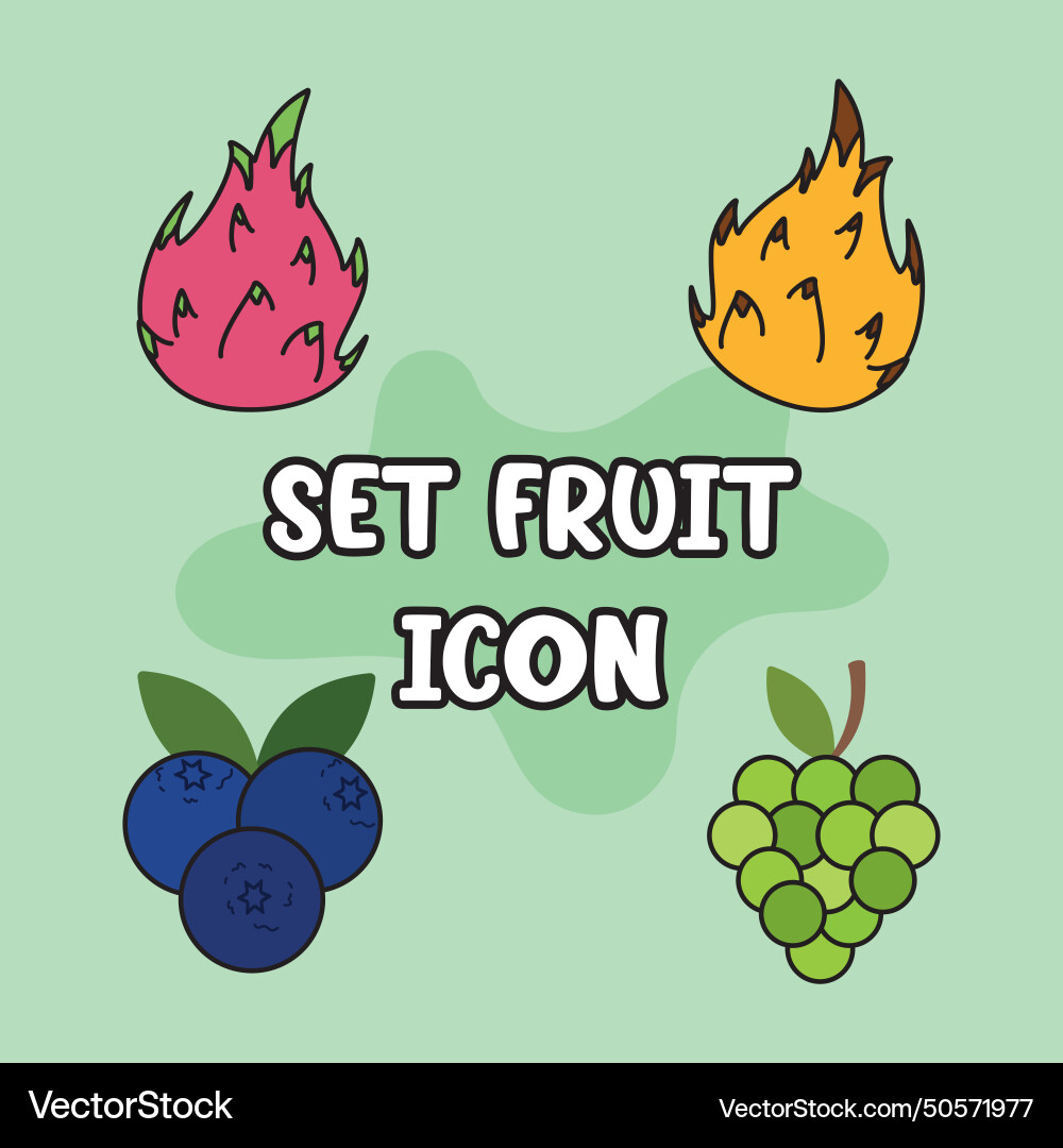 Set of fruit icons Royalty Free Vector Image - VectorStock