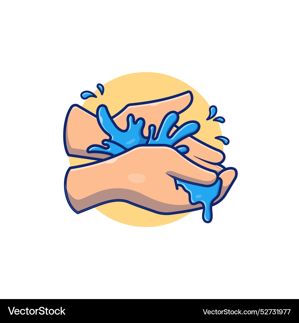 Washing hand cartoon Royalty Free Vector Image