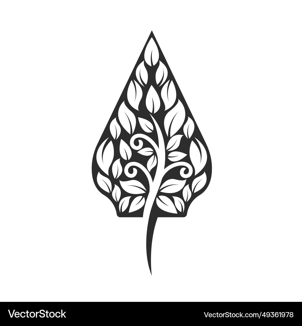 Black gunungan wayang icon tree concept design Vektorbild