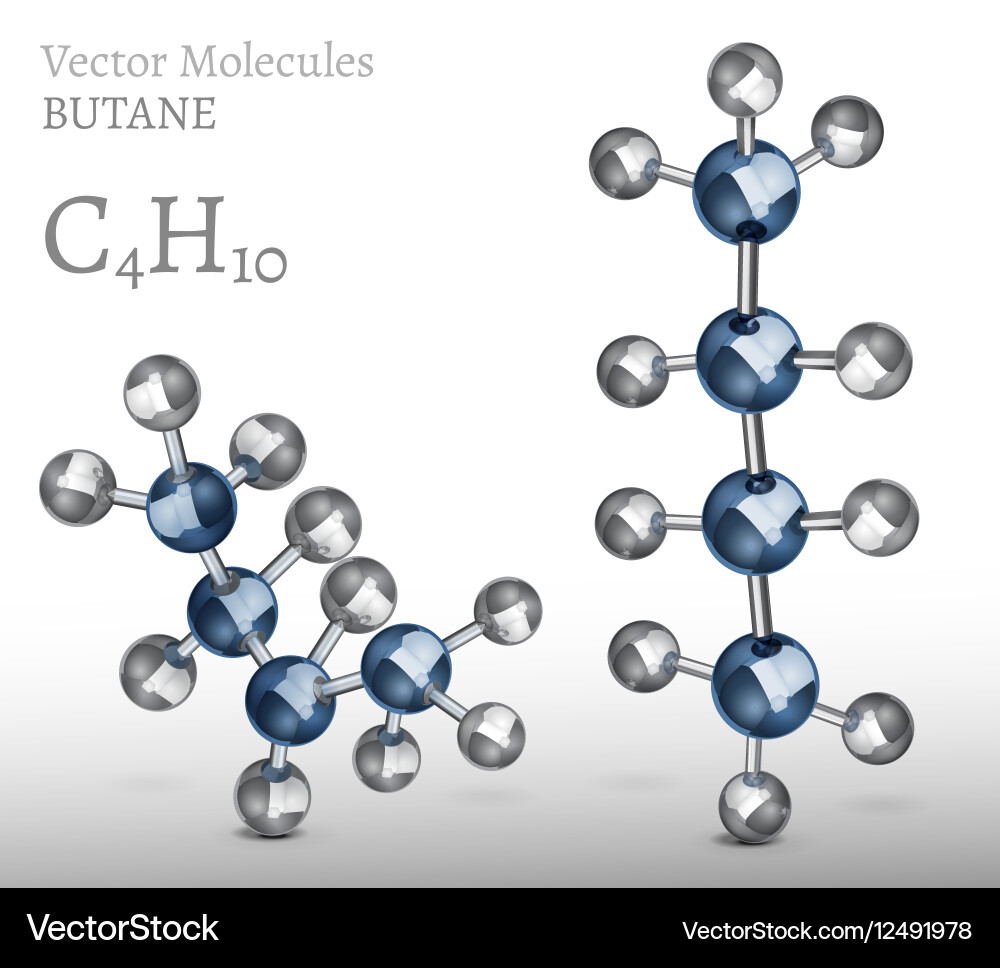 Butane molecules set Royalty Free Vector Image