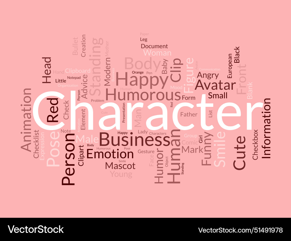 Character word cloud template avatar concept Vector Image