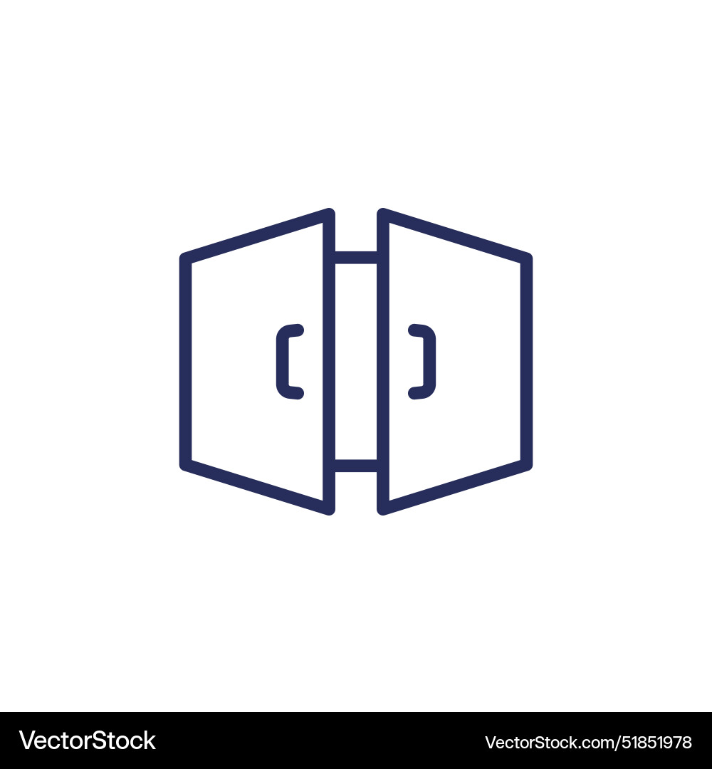 Double door icon line Royalty Free Vector Image