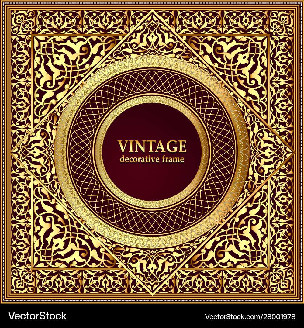 Elegant Victorian Gold Frame Royalty Free Vector Image