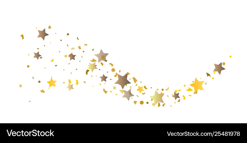 Golden glitter confetti stars Royalty Free Vector Image