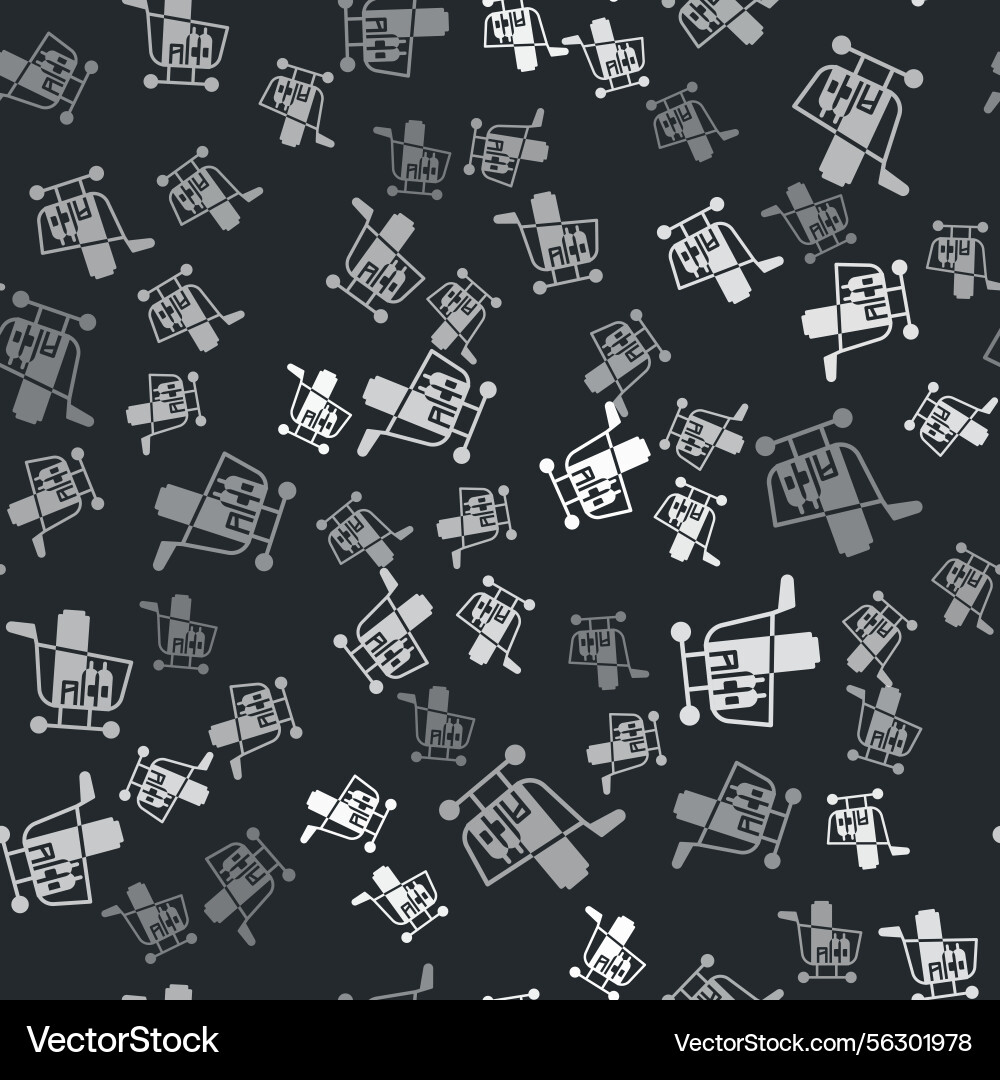 Grey Shopping Cart Pattern Royalty Free Vector Image