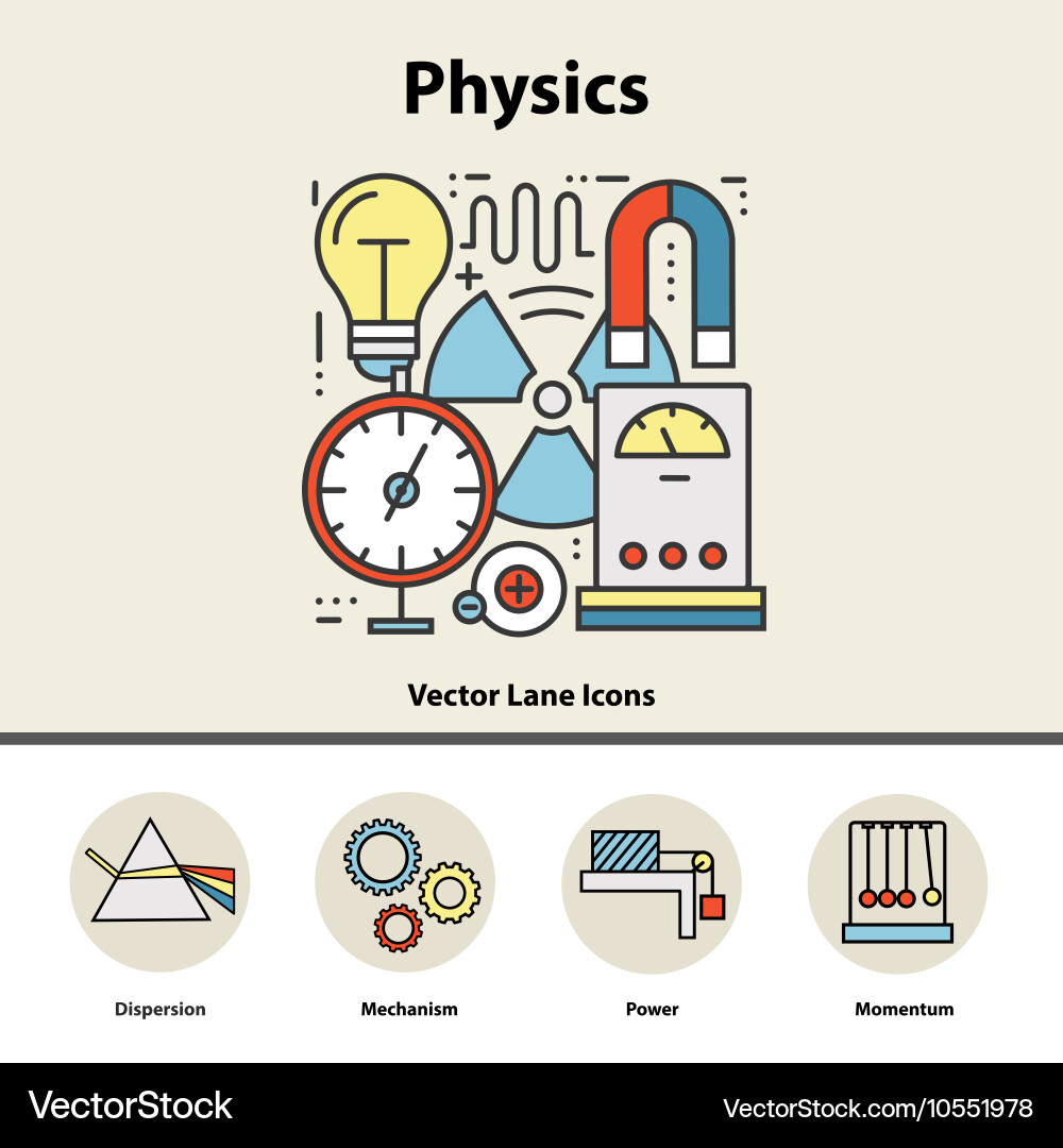 Modern color concept of physics for school Vector Image