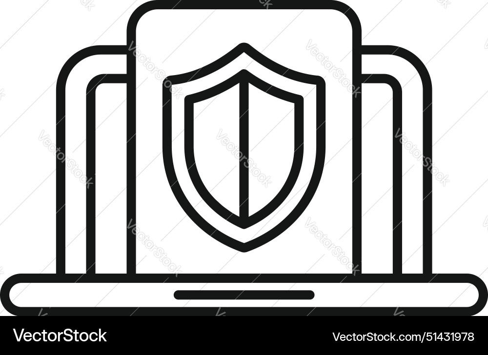 Modern line art icon of cybersecurity Royalty Free Vector