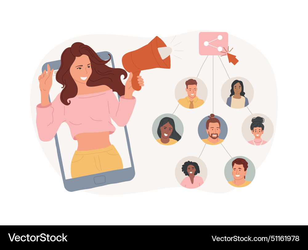 Referral program isolated concept Royalty Free Vector Image