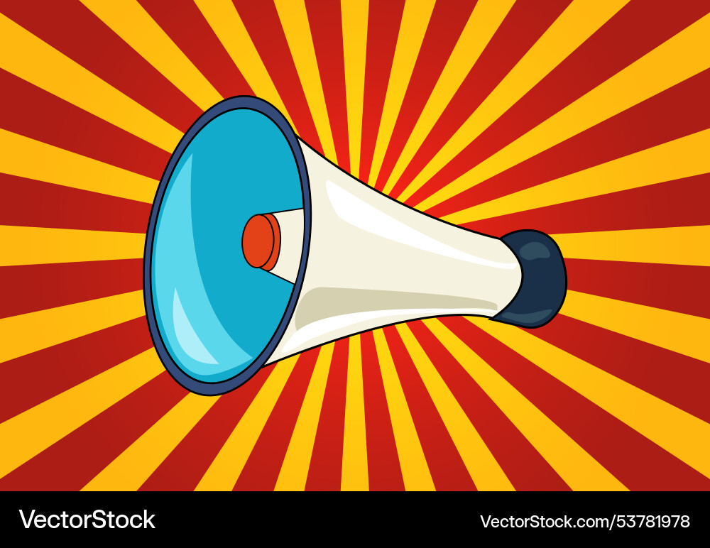 Retro comics megaphone Royalty Free Vector Image