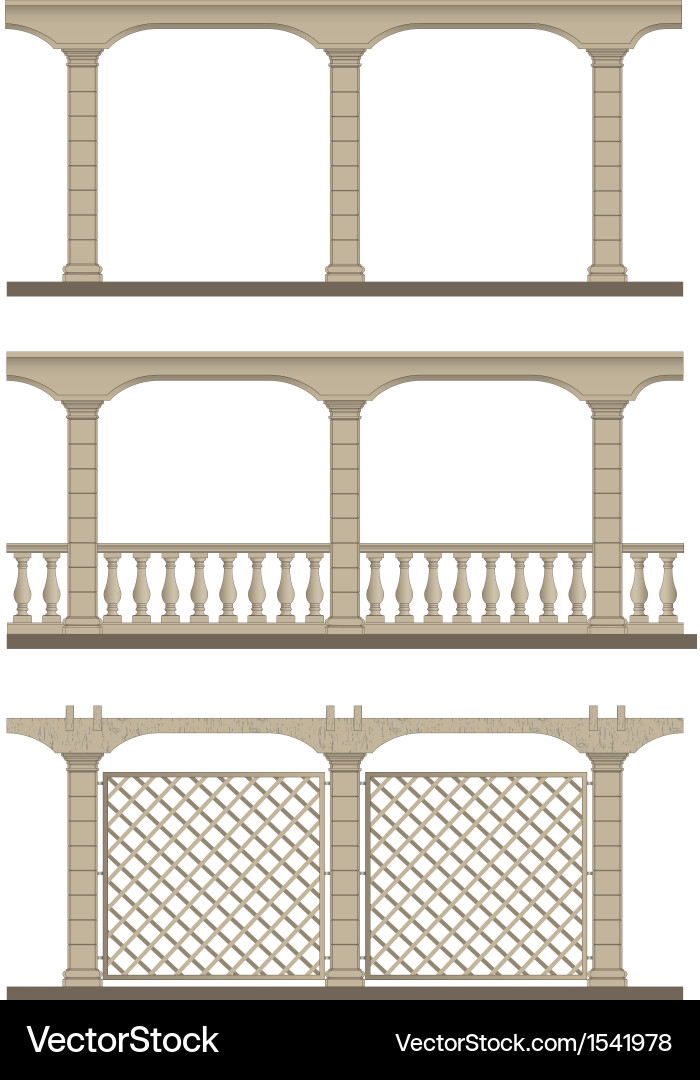 Set of pergola Royalty Free Vector Image - VectorStock