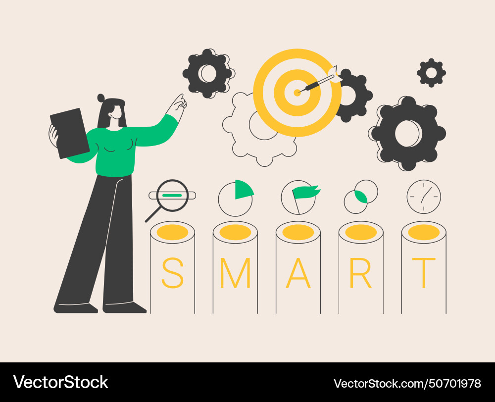Smart objectives abstract concept Royalty Free Vector Image