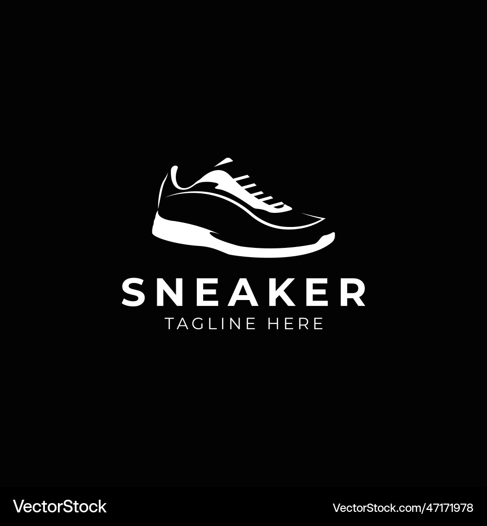 Sneaker shoes store logo Royalty Free Vector Image