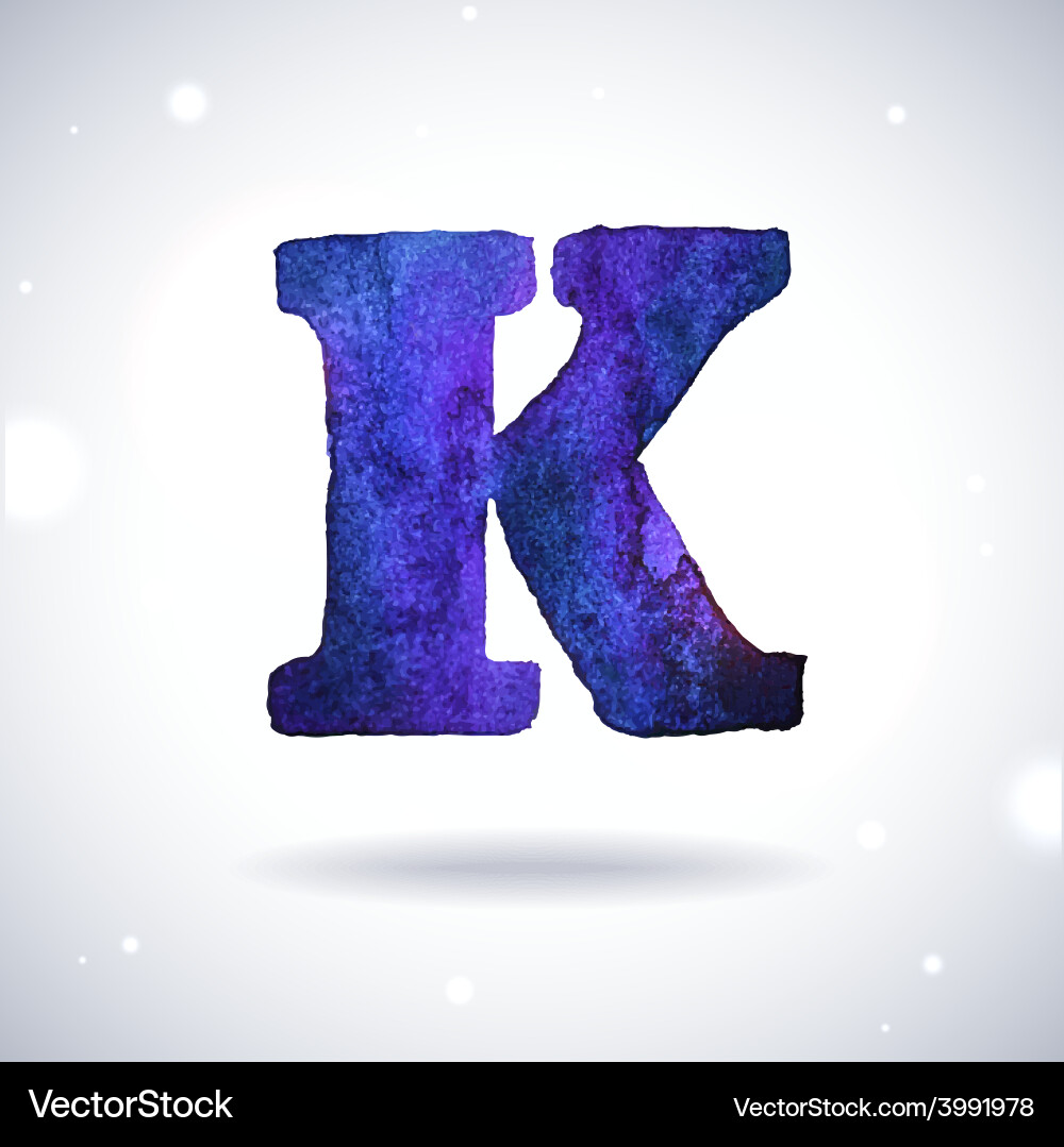 Watercolor letter k Royalty Free Vector Image - VectorStock